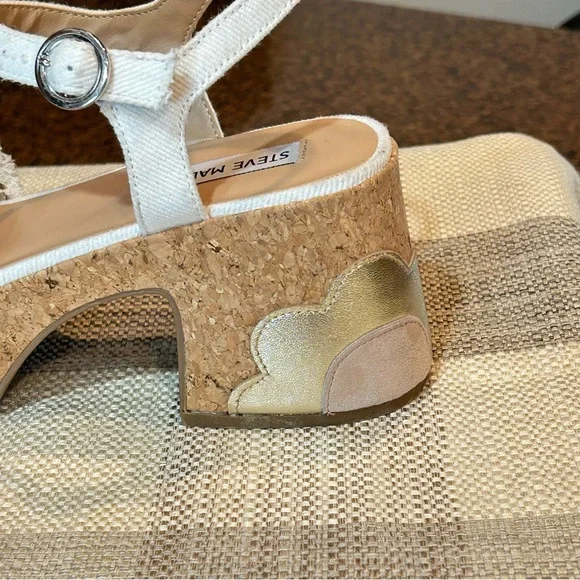Steve Madden | Shoes | Steve Madden Daysee Frayed Denim White Platform ...